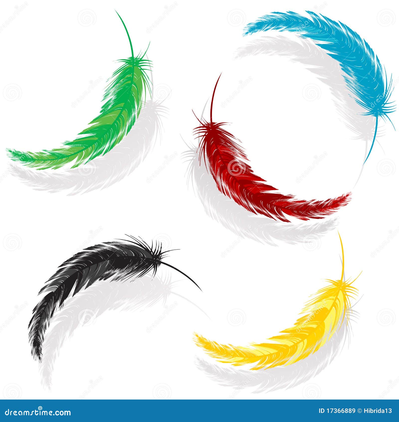 Piume Colorate Con Le Ombre Illustrazione di Stock - Illustrazione di ...