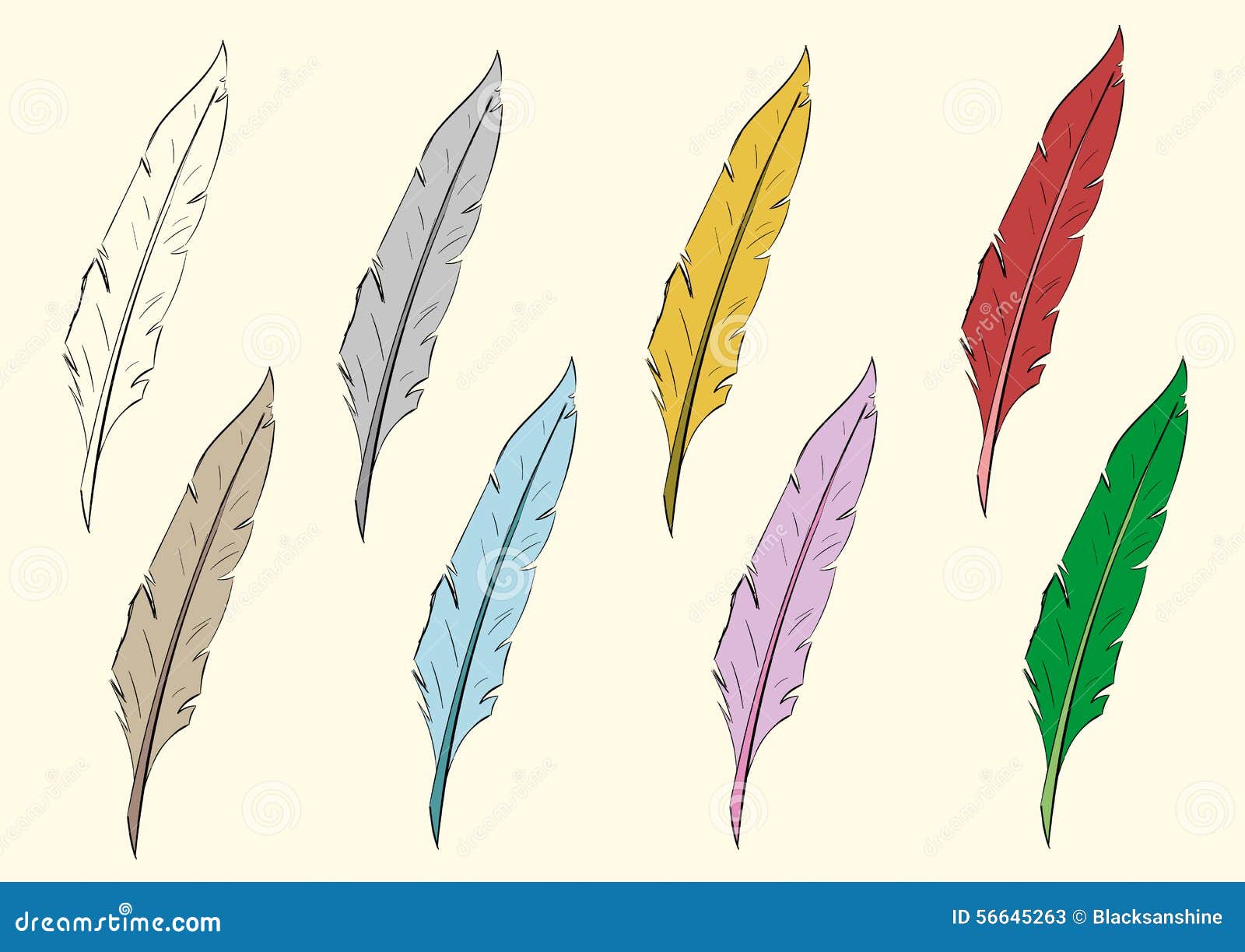 Piume di clipart illustrazione vettoriale. Illustrazione di colore ...