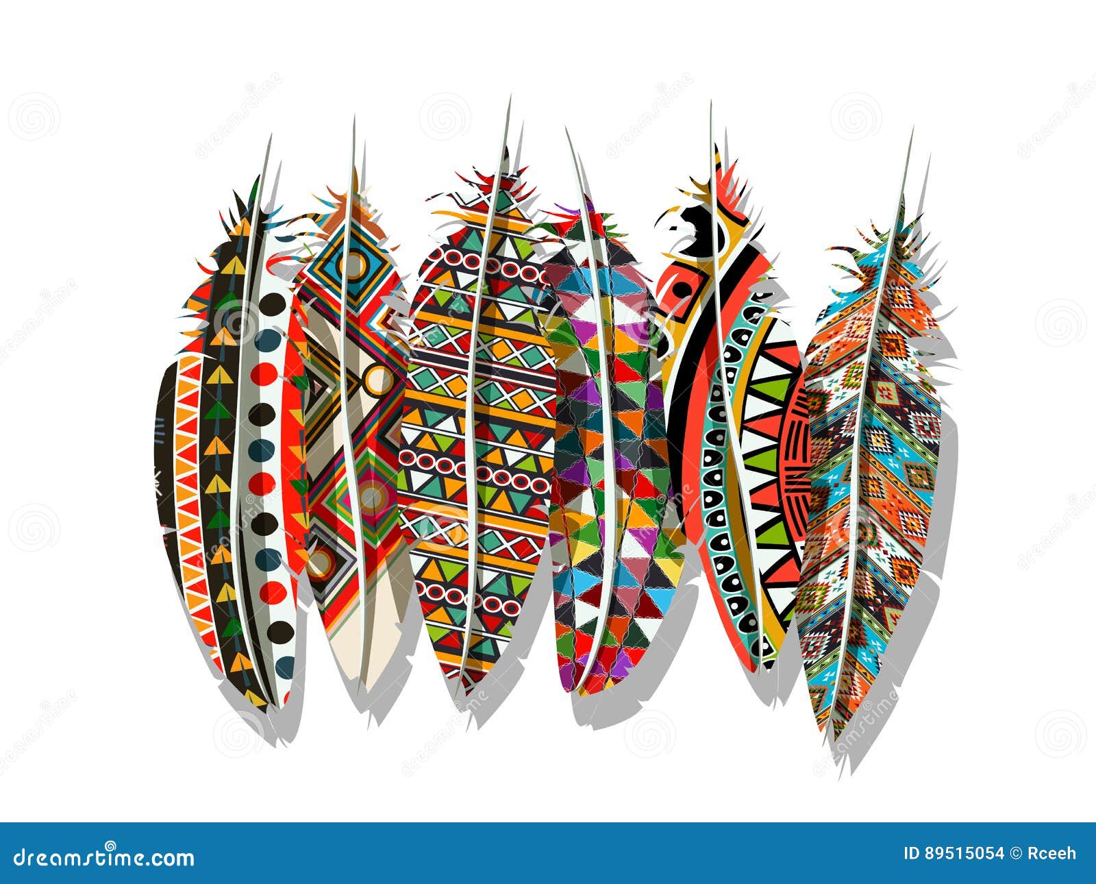 Piume indiane americane illustrazione vettoriale. Illustrazione di ...