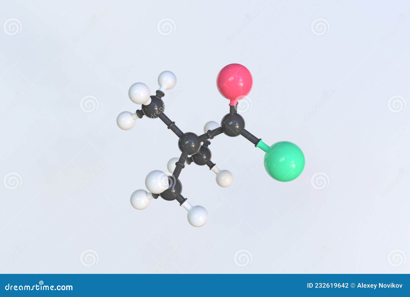 Pivaloyl Chloride Molecule, Scientific Molecular Model, Looping 3d ...