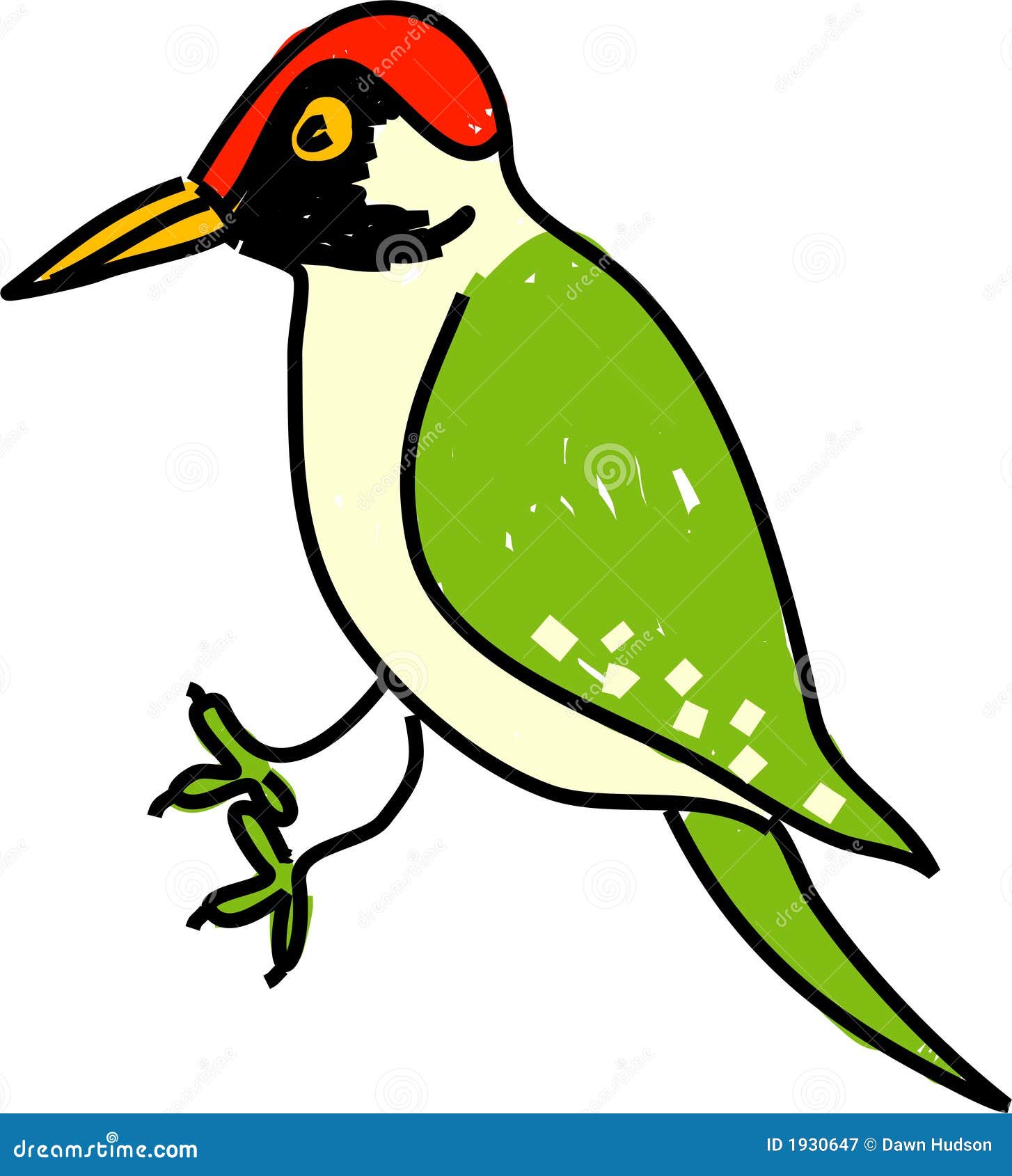 Pivert vert illustration stock. Illustration of oiseau - 1930647