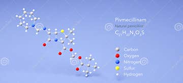 Pivmecillinam Molecule, Molecular Structures, Natural Penicillins, 3d ...