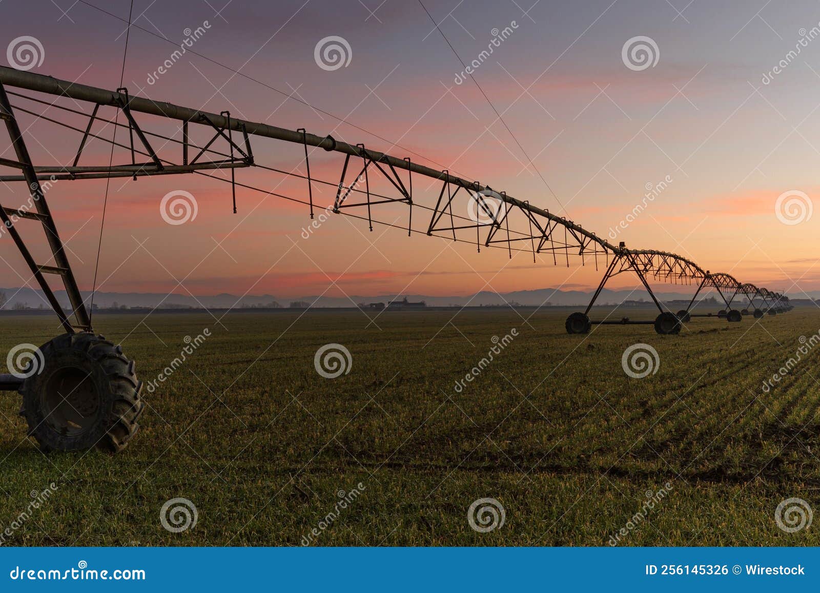 Pivot Irragation System in Field during Sunset Stock Photo - Image of ...