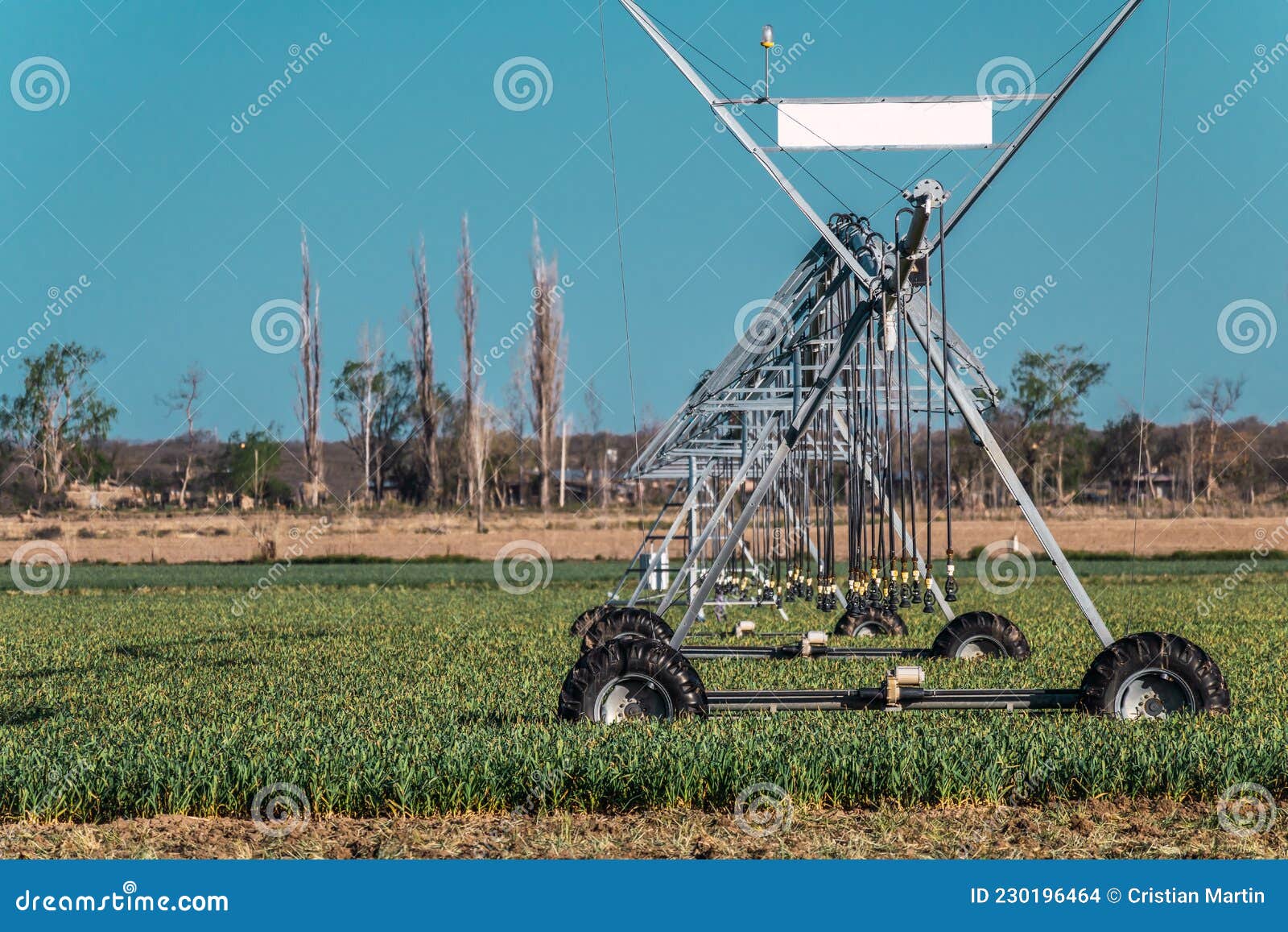 Pivot Irrigation System in Desert Fields Stock Photo - Image of green ...