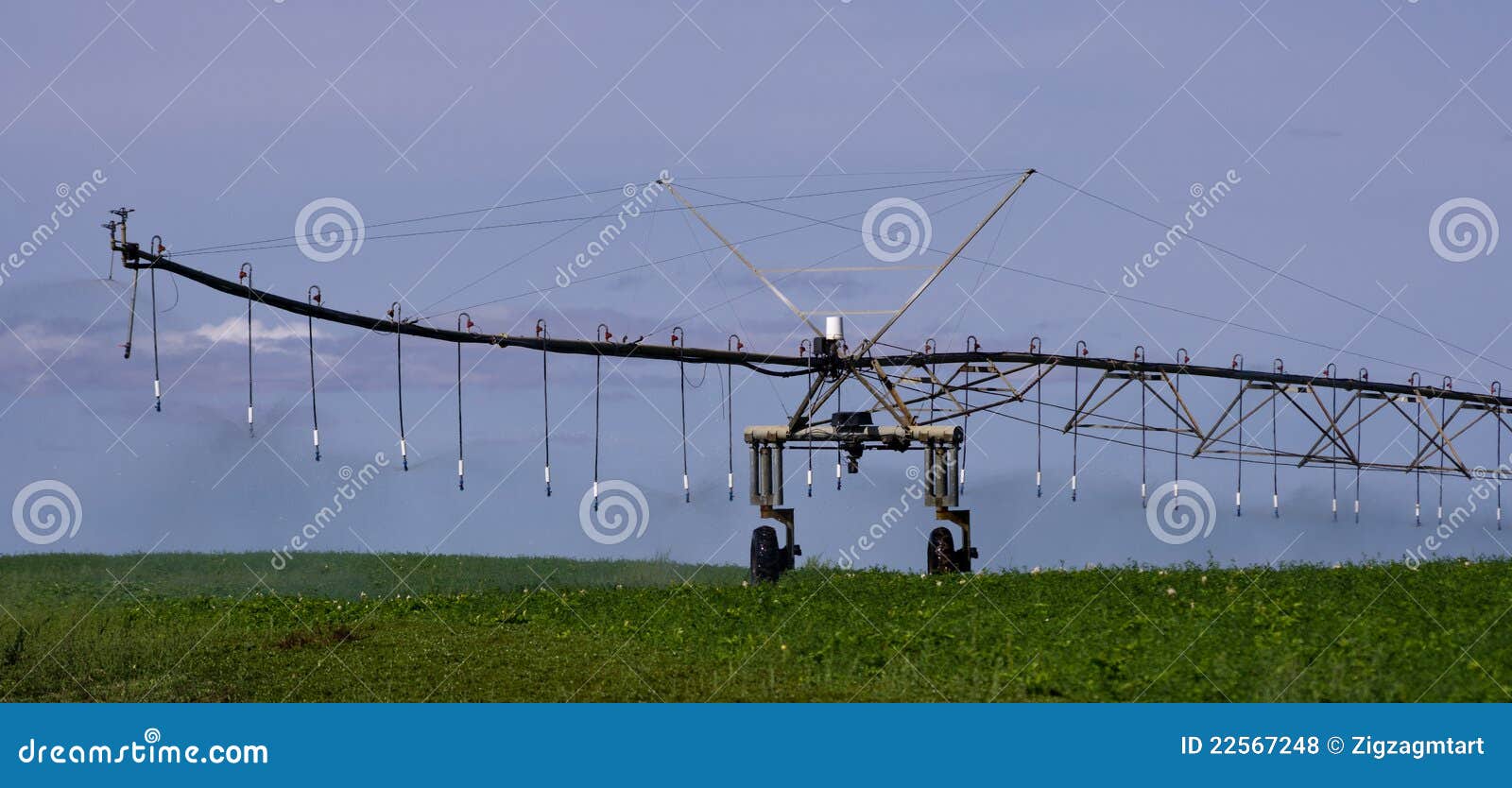 Pivot Irrigation System in Operation Watering Stock Photo - Image of ...