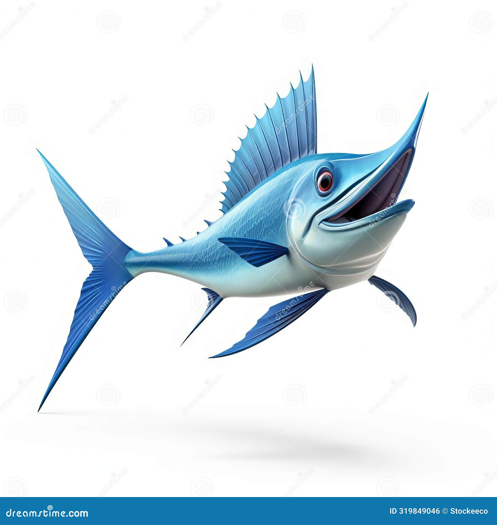 Pixar 3d Koi Swordfish: a Stunning Profile View Stock Illustration ...