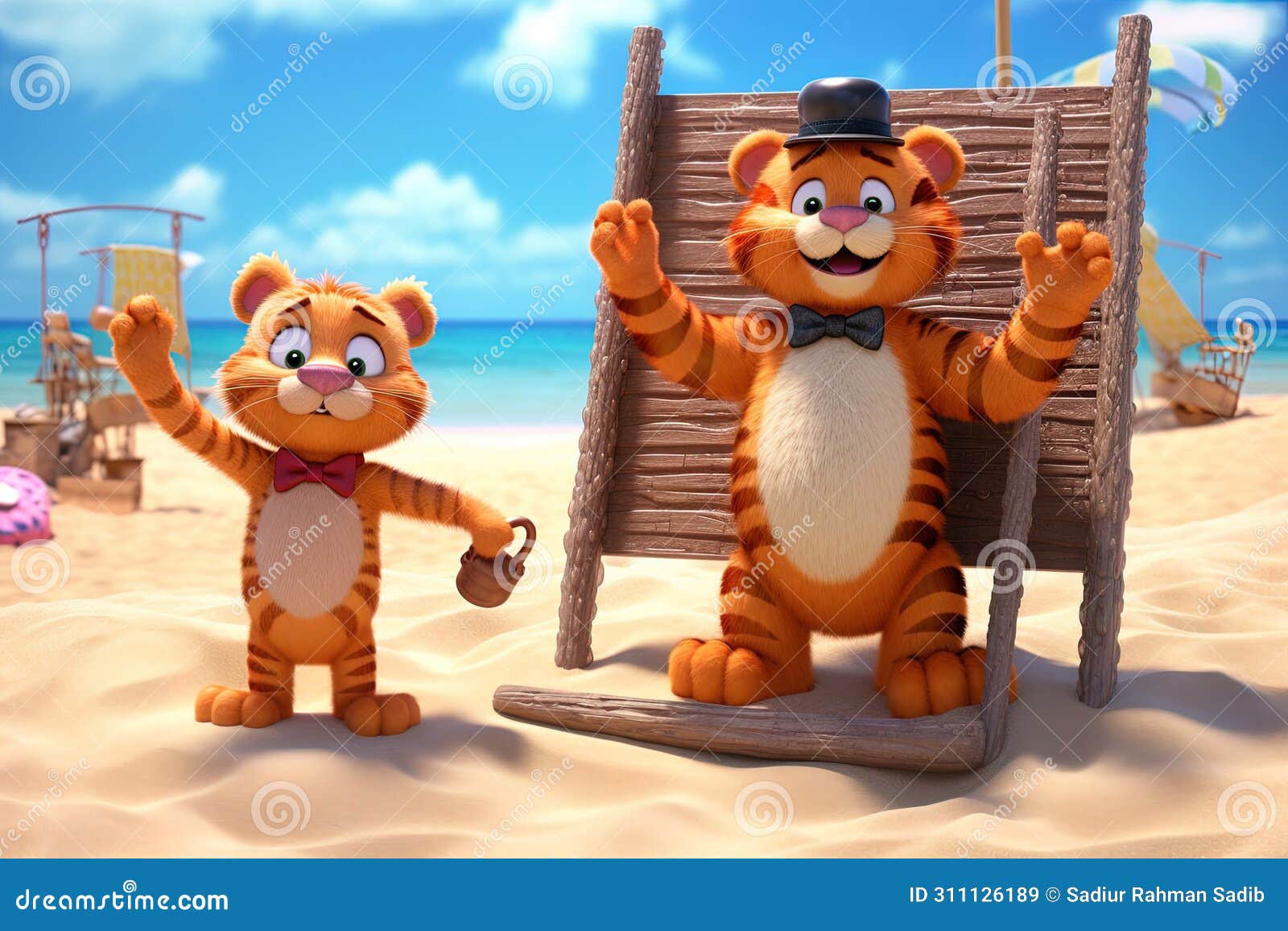 Pixar Illustration Of A Cartoon Duck Exploring. Stock Photography ...