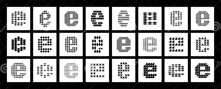 Pixel Abstract Lowercase Letter E Logo Brand Set Stock Vector ...