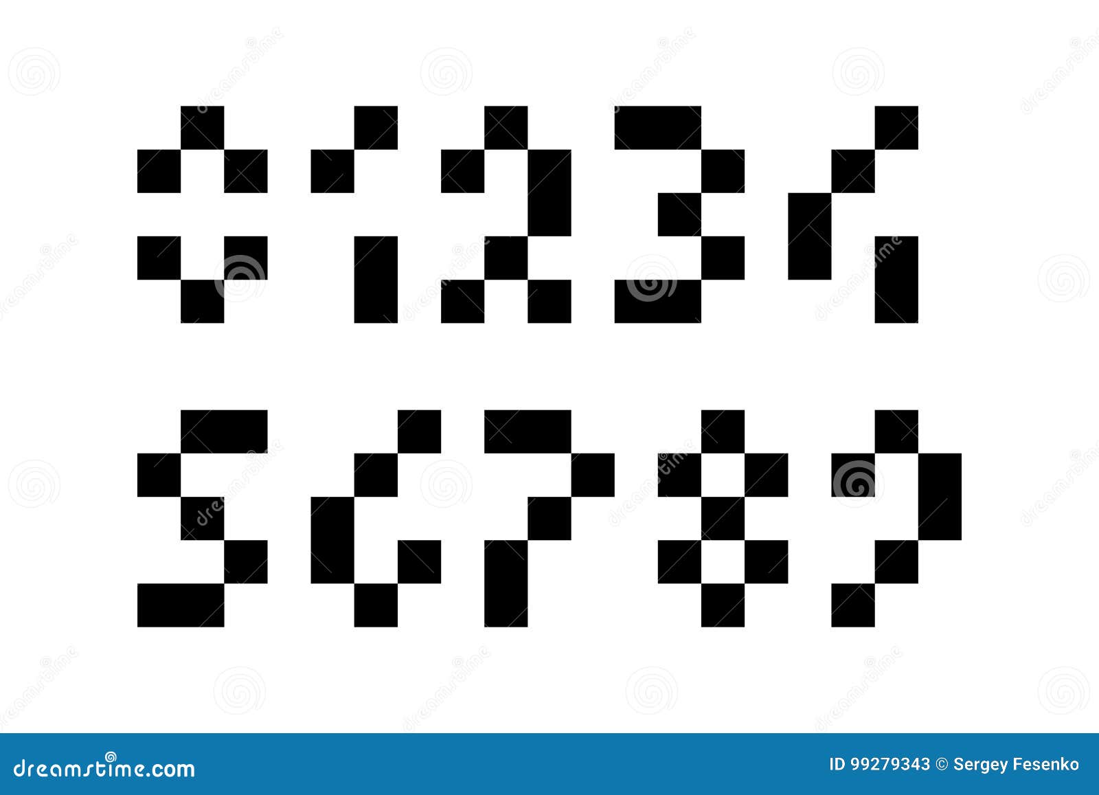 Pixel abstract numbers. stock vector. Illustration of numeral - 99279343