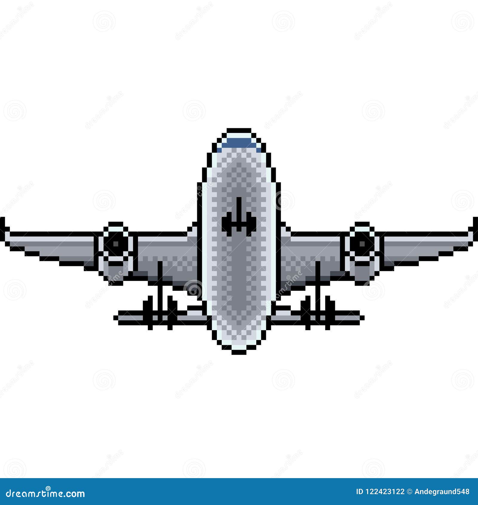 Pixel Airplane Isolated Vector Stock Vector - Illustration of passenger ...