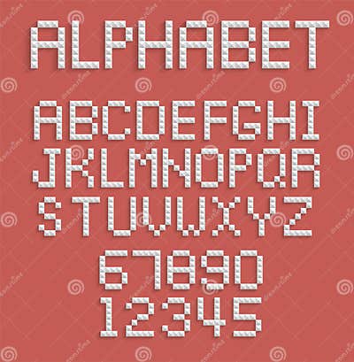 Pixel Alphabet of Numbers and Letters Stock Vector - Illustration of ...