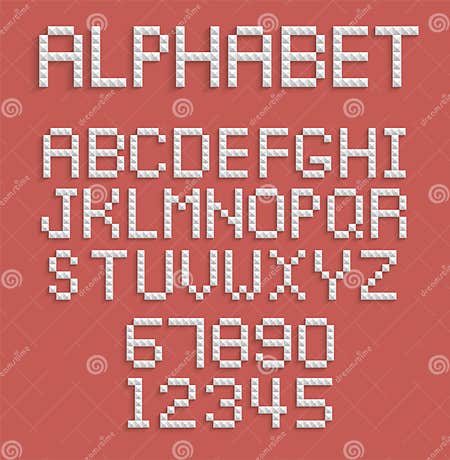 Pixel Alphabet of Numbers and Letters Stock Vector - Illustration of ...