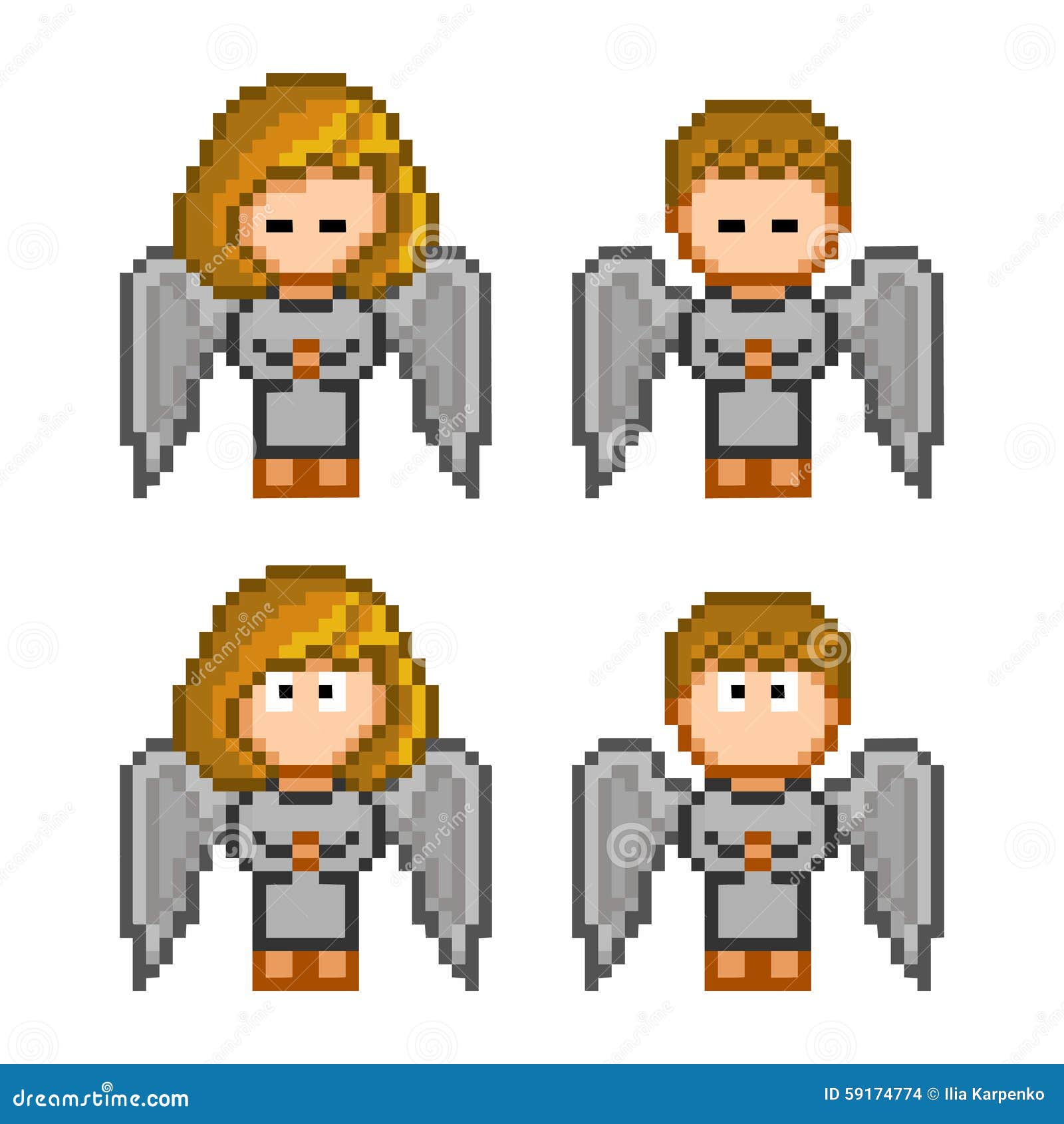 Pixel angels for christmas stock vector. Illustration of christmas ...