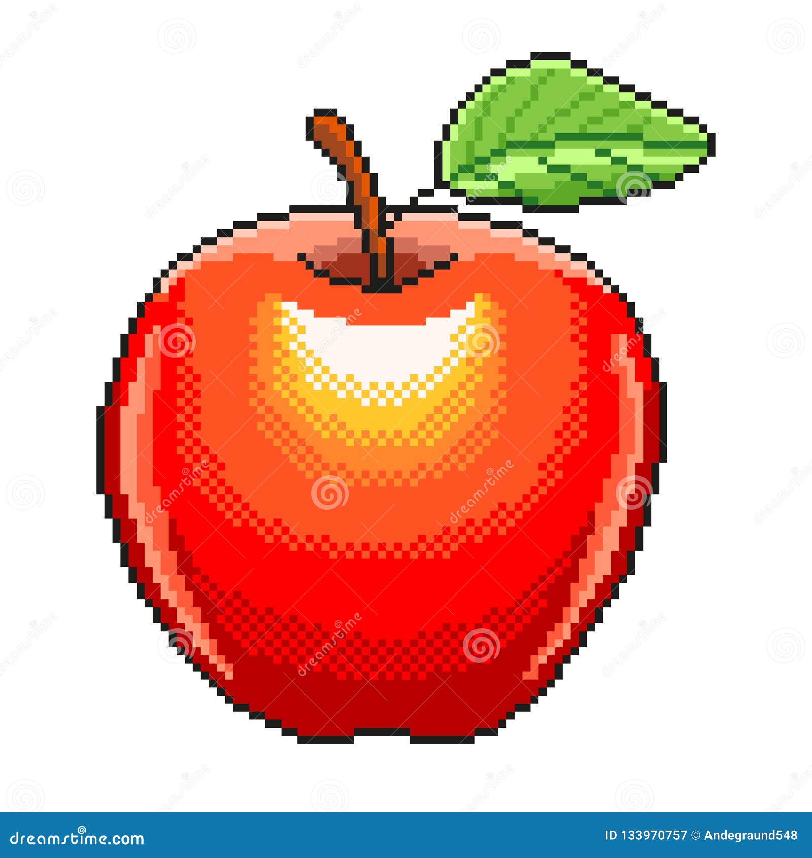 Pixel Apple Fruit Detailed Illustration Isolated Vector Stock Vector ...