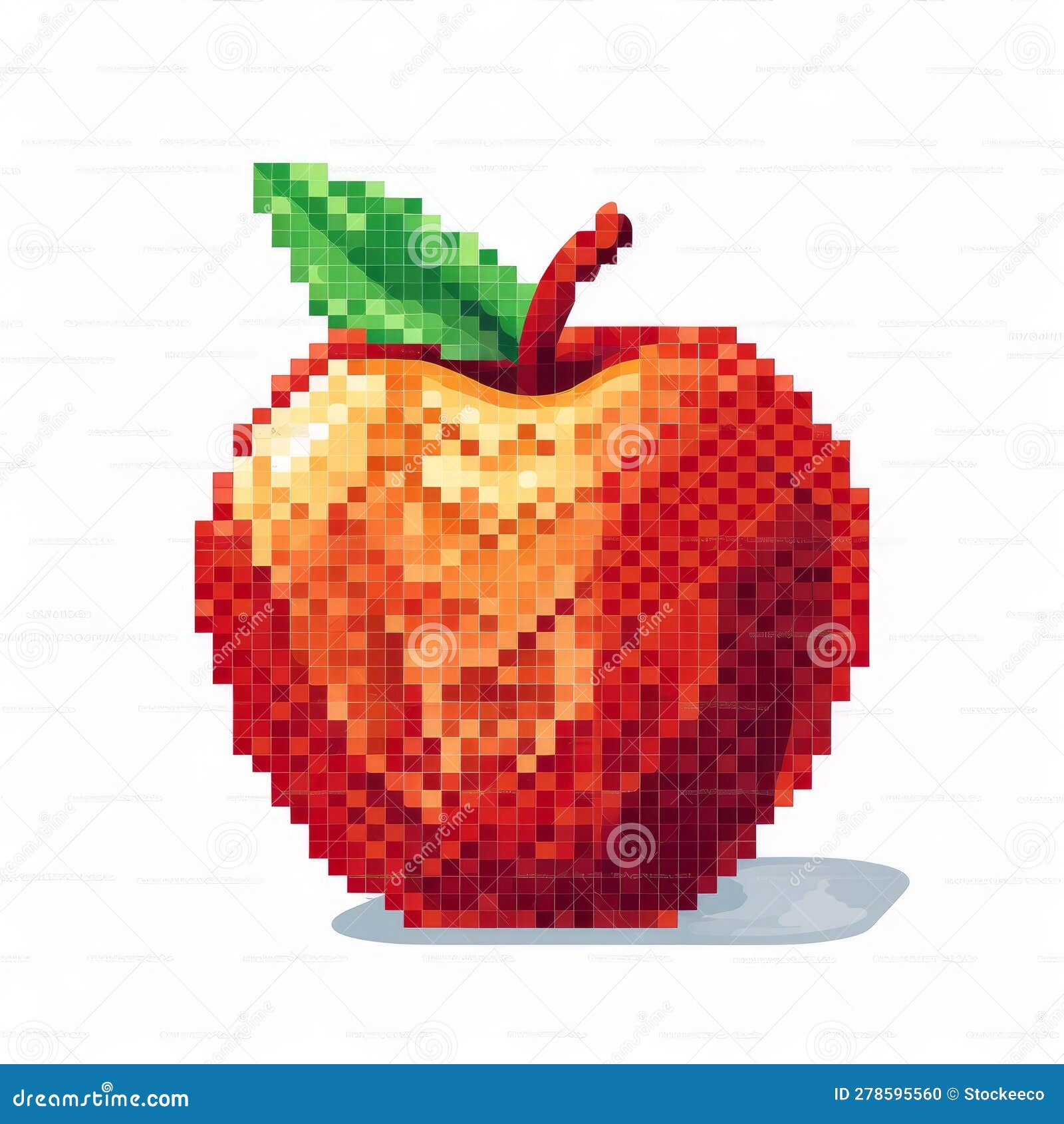 Pixel Apple Icon Illustration on White Background Stock Illustration ...