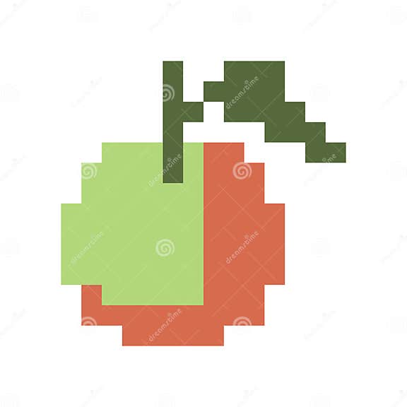 Pixel apple icon stock vector. Illustration of freshness - 178872307