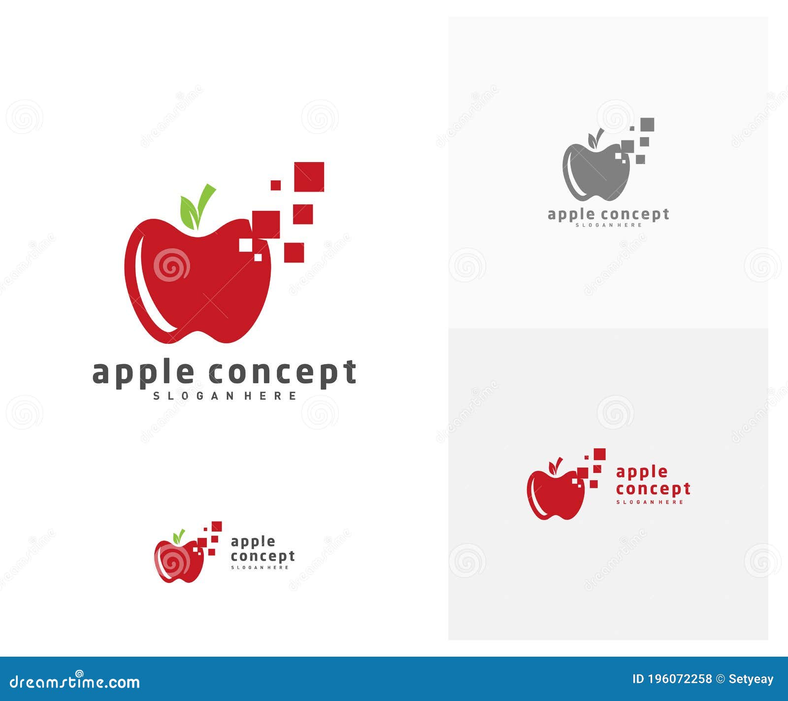 Pixel Apple Logo Design Vector Template, Fruits Apple Icon Symbol Stock ...