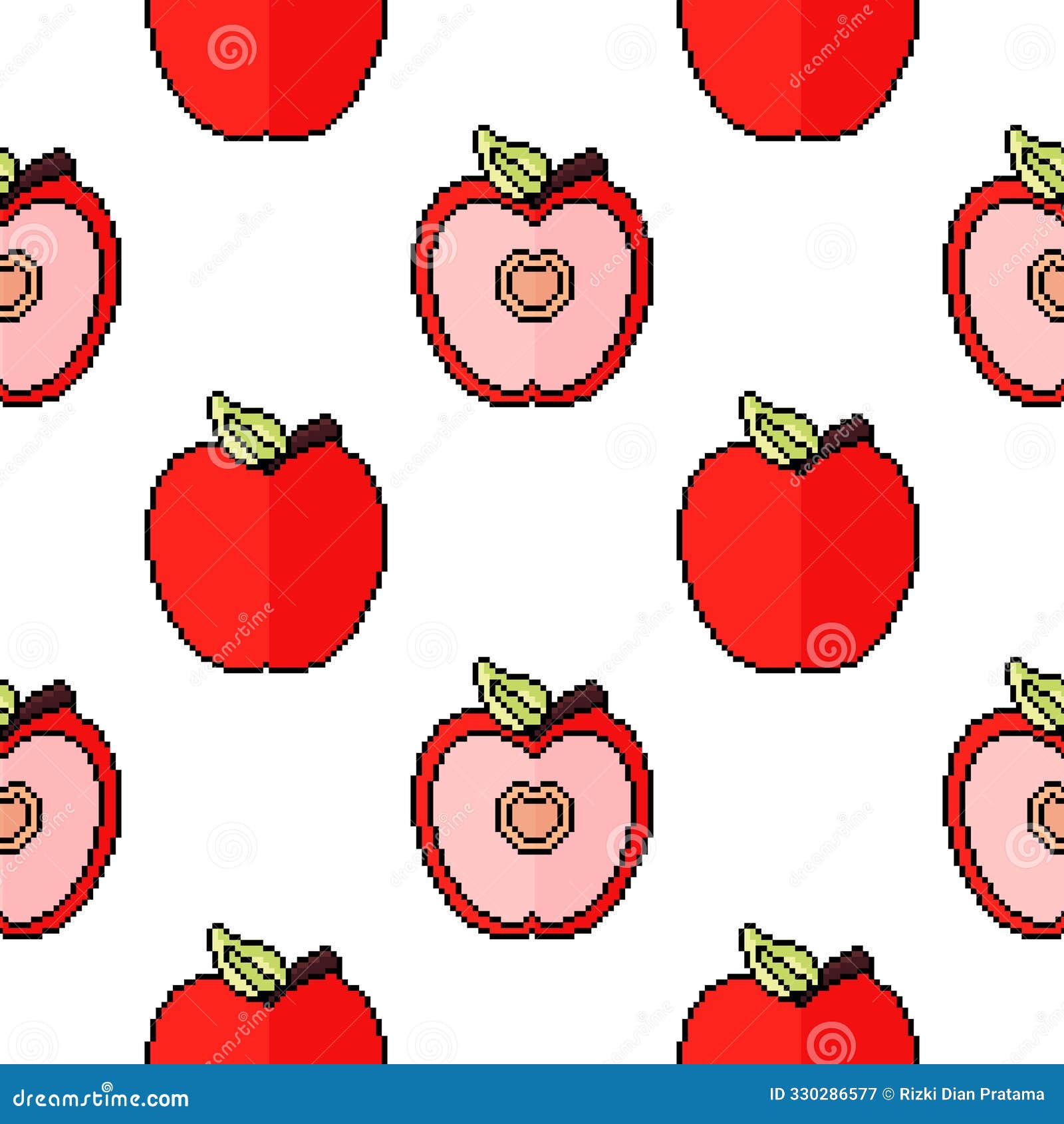 Pixel Art Apple With Vibrant Colors By Pixelplantmaster Stock ...