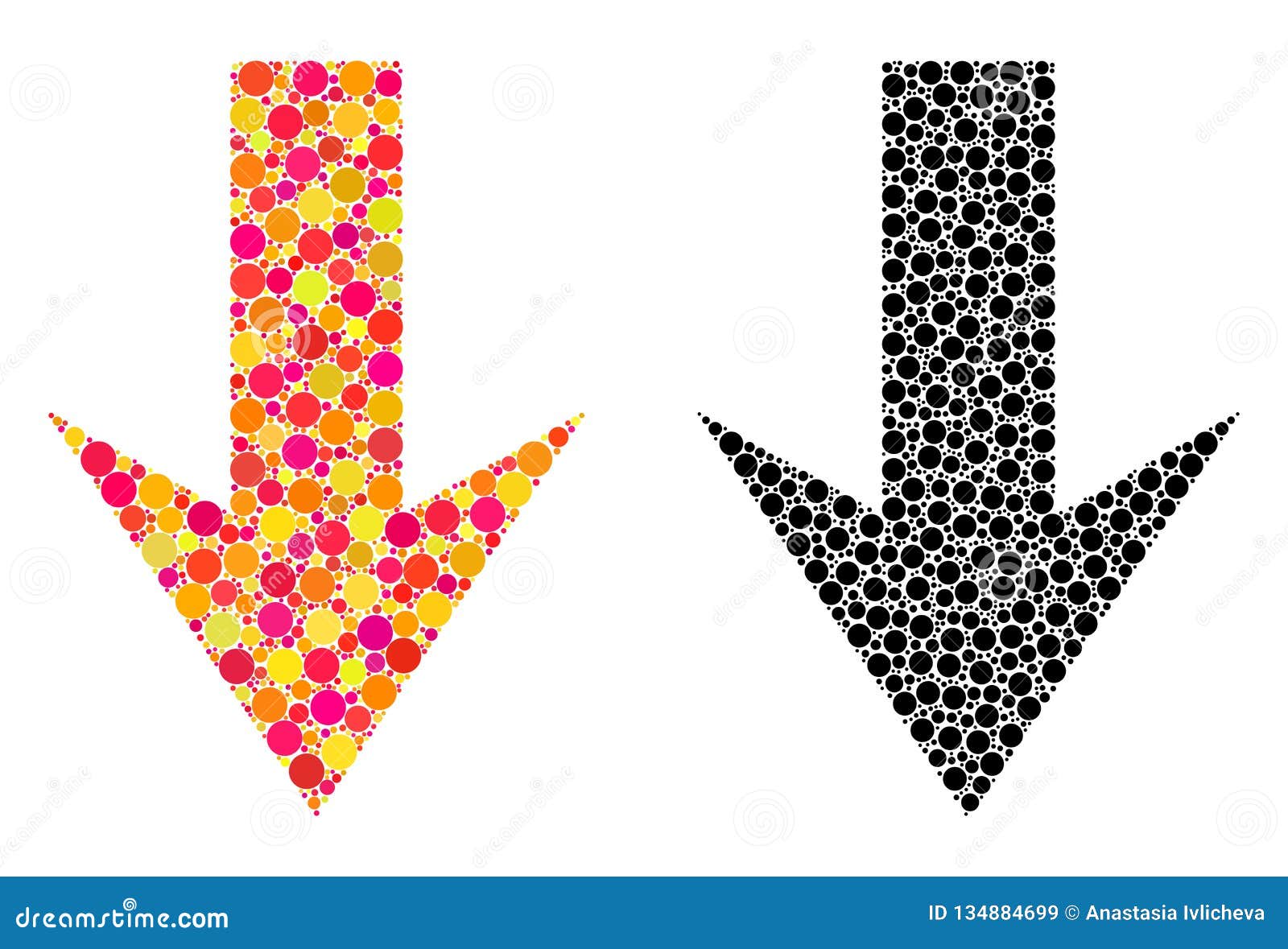 Pixel Arrow Down Mosaic Icons Stock Vector - Illustration of item, drop ...