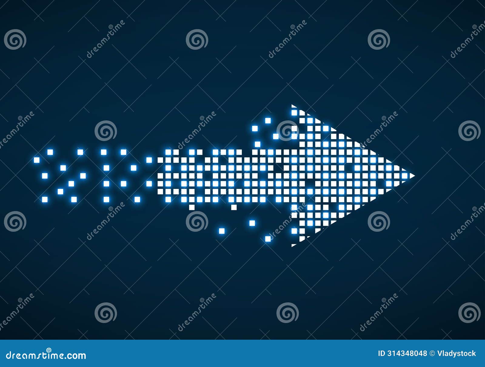 Pixel Arrow, Isolated Graphic Element Stock Vector - Illustration of ...