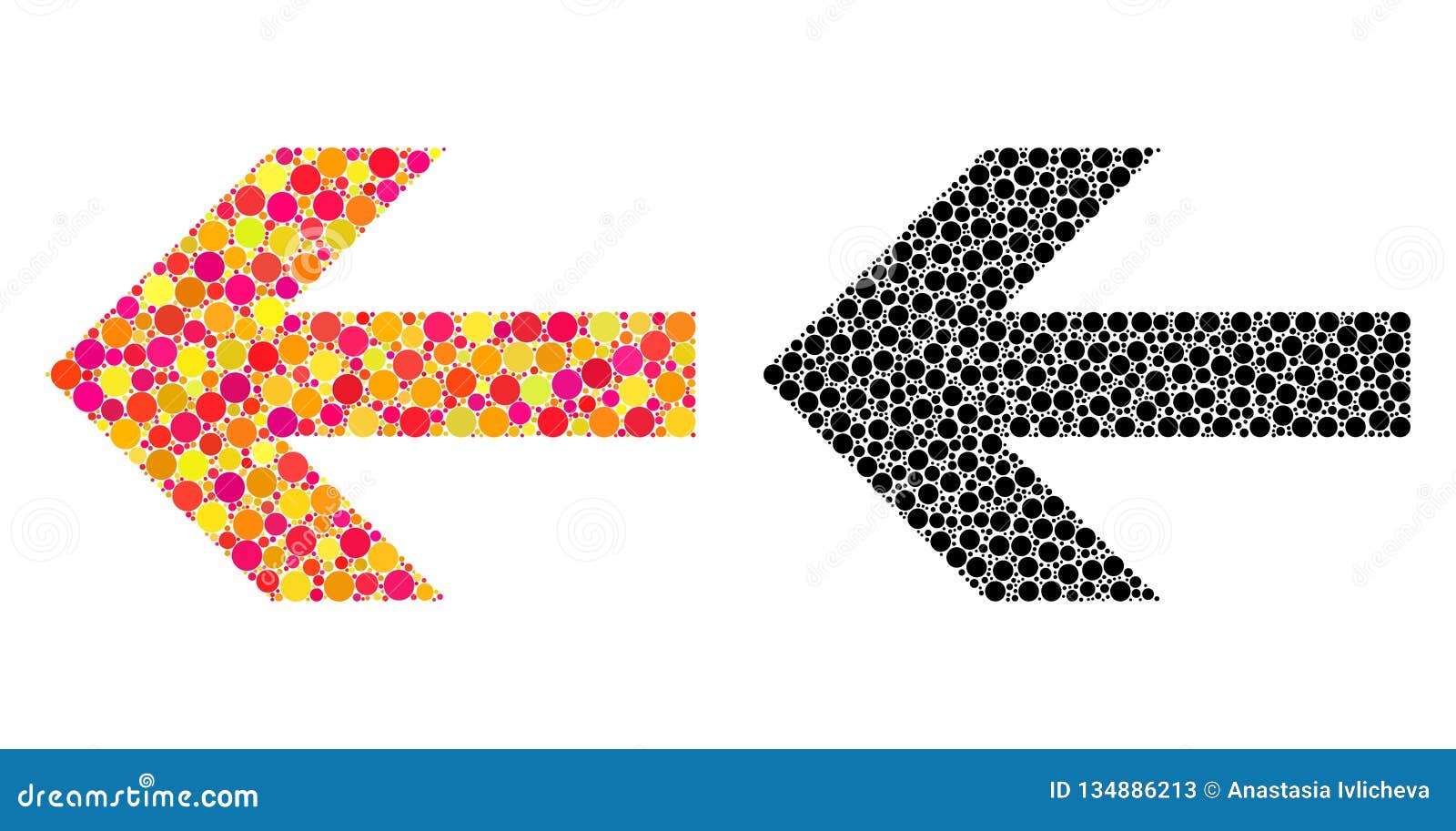 Pixel Arrow Left Mosaic Icons Stock Vector - Illustration of pattern ...