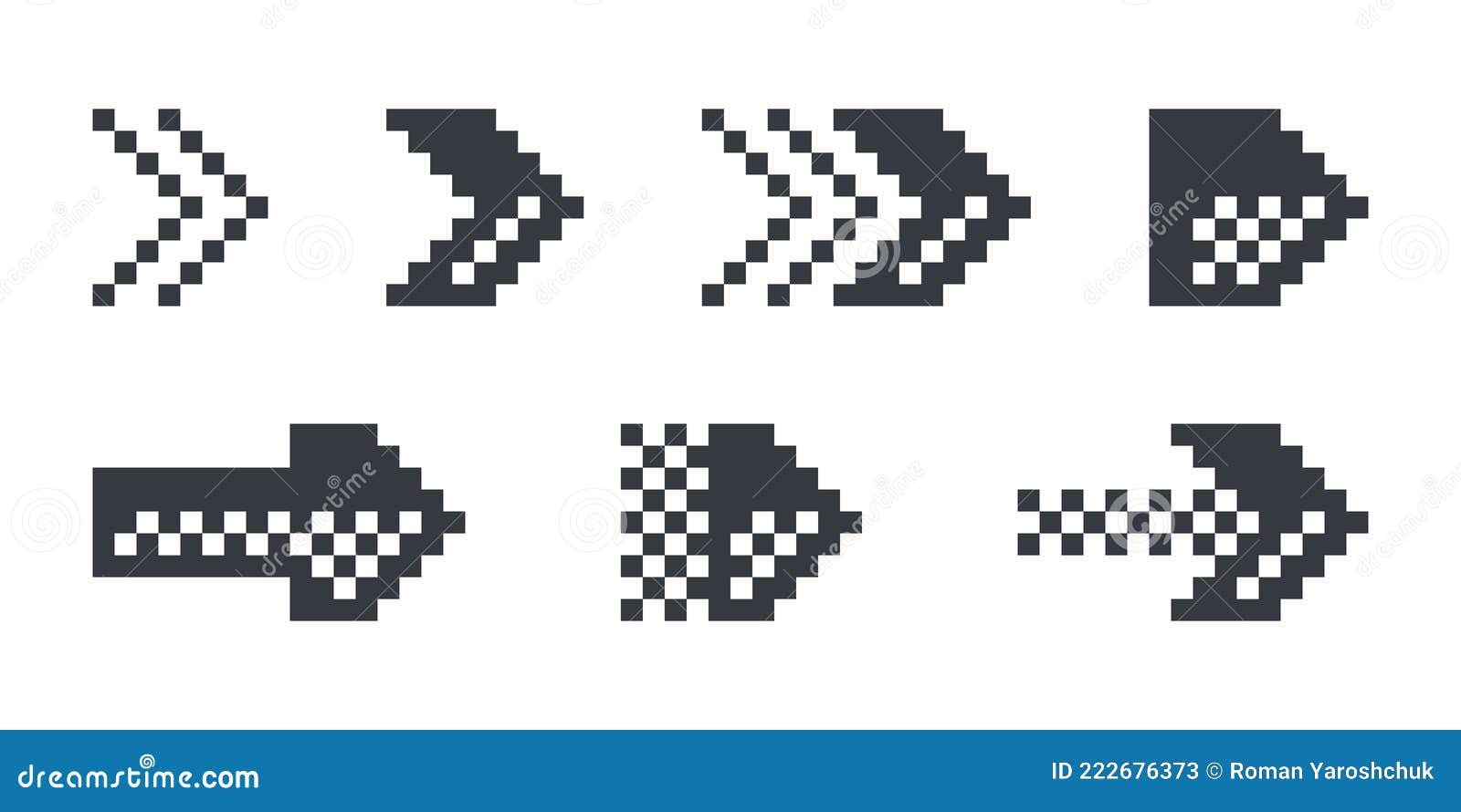 Pixel Arrows. Arrows Pixel Art. Arrows Icons. Arrows Direction Stock ...