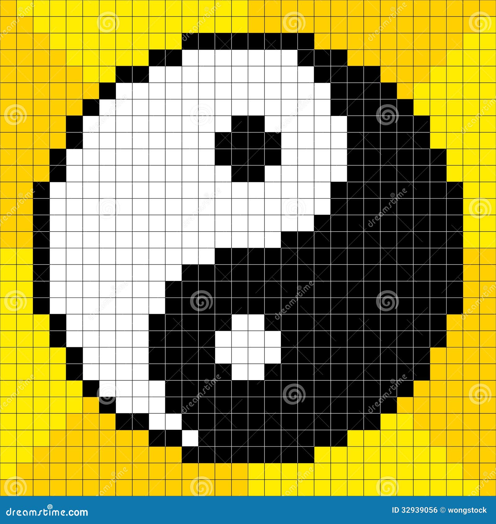 Pixel art Yin Yang | Modèle Coloriage Facile | Dessin à Imprimer