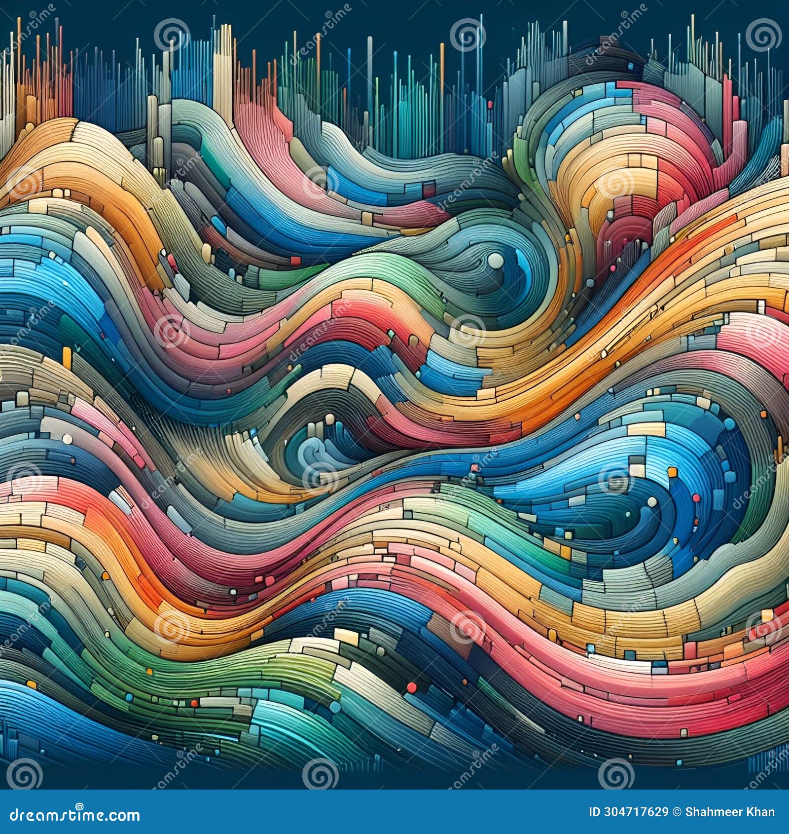 Pixel Art Vibrant Colors Gradient On Dark. Dithering Vector Background ...