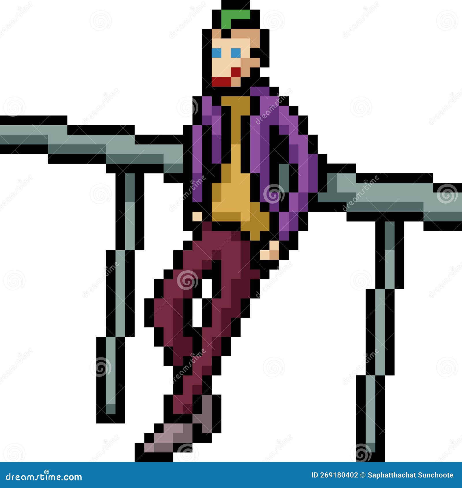 Pixel Art Adolescent Punk Boy Illustration de Vecteur - Illustration du ...