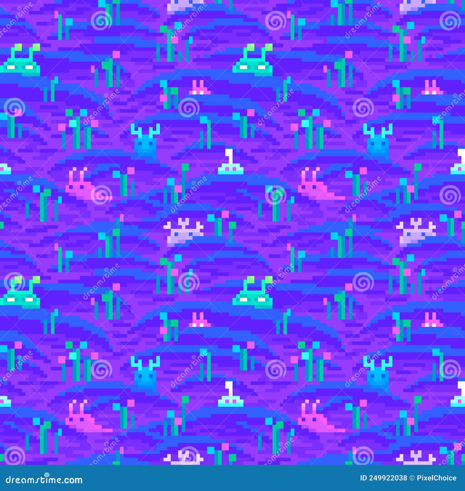 Pixel Art Aliens. Alien Planet Surface Texture Seamless Tile Backdrop ...