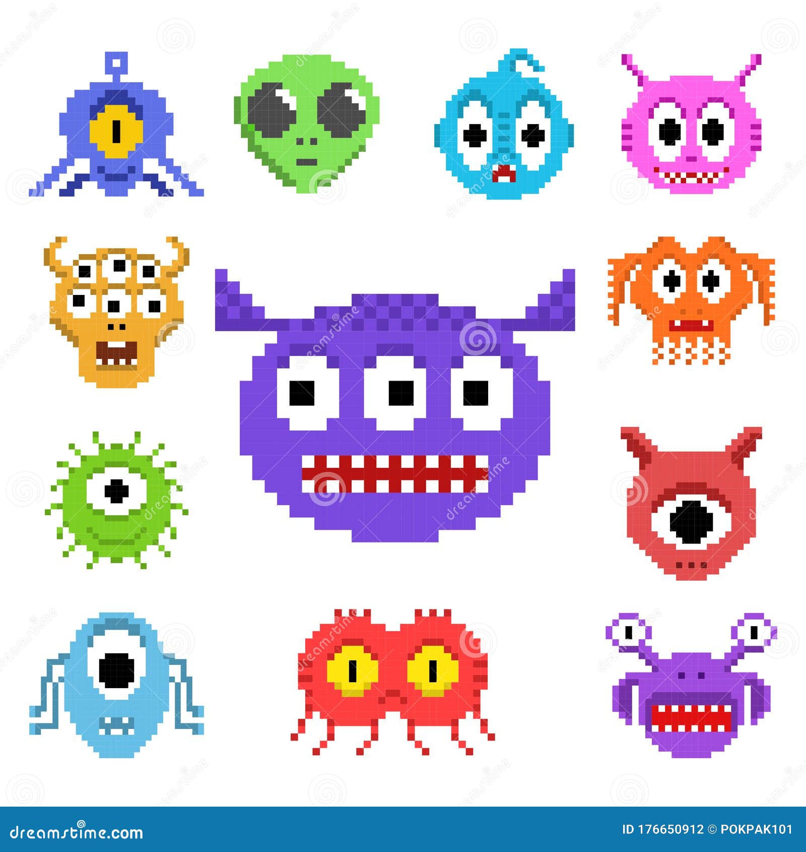 Pixel art aliens stock vector. Illustration of flying - 176650912