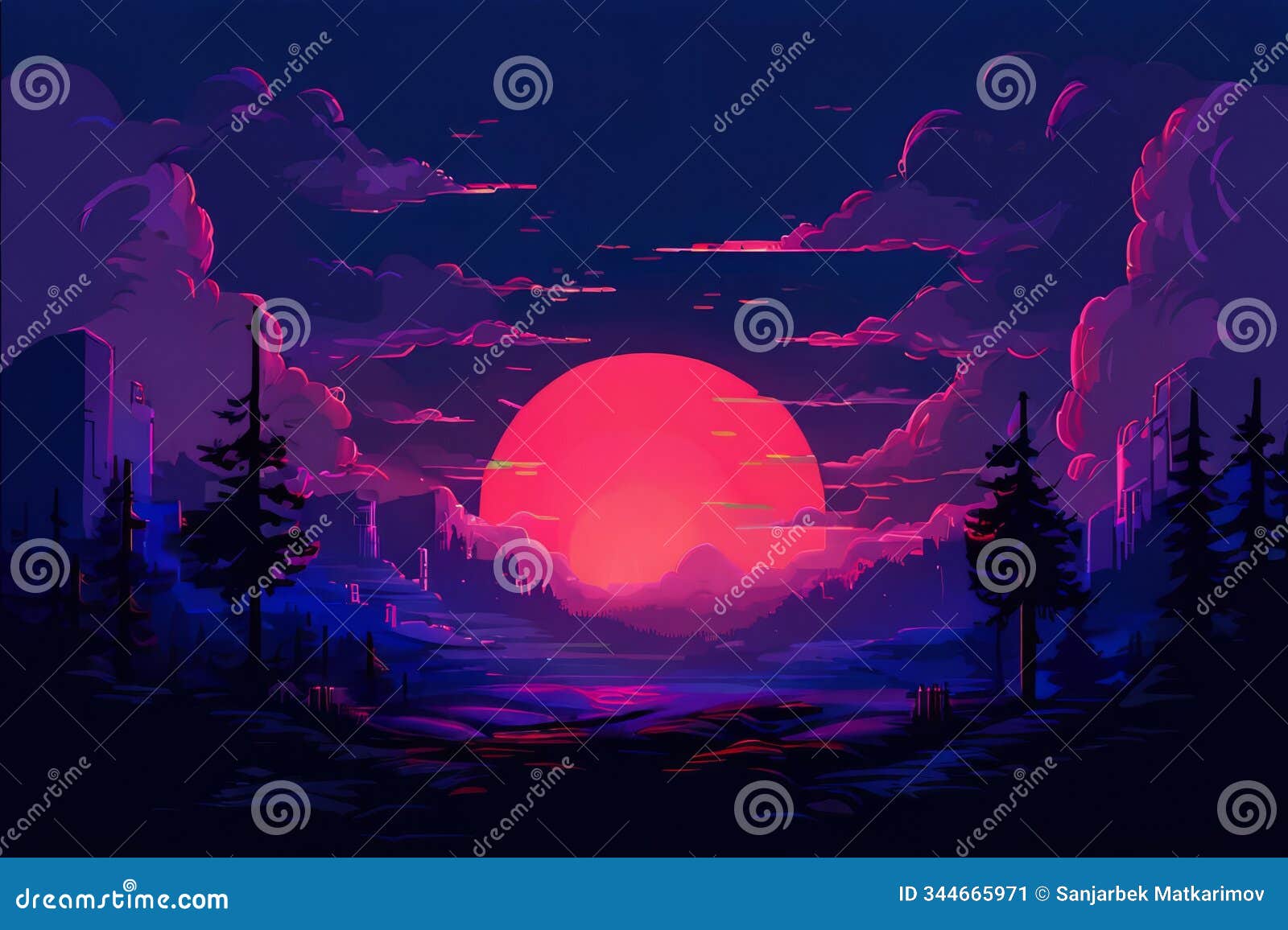 Pixel Art Animations Inspired by Moving Light Sources Stock Image ...