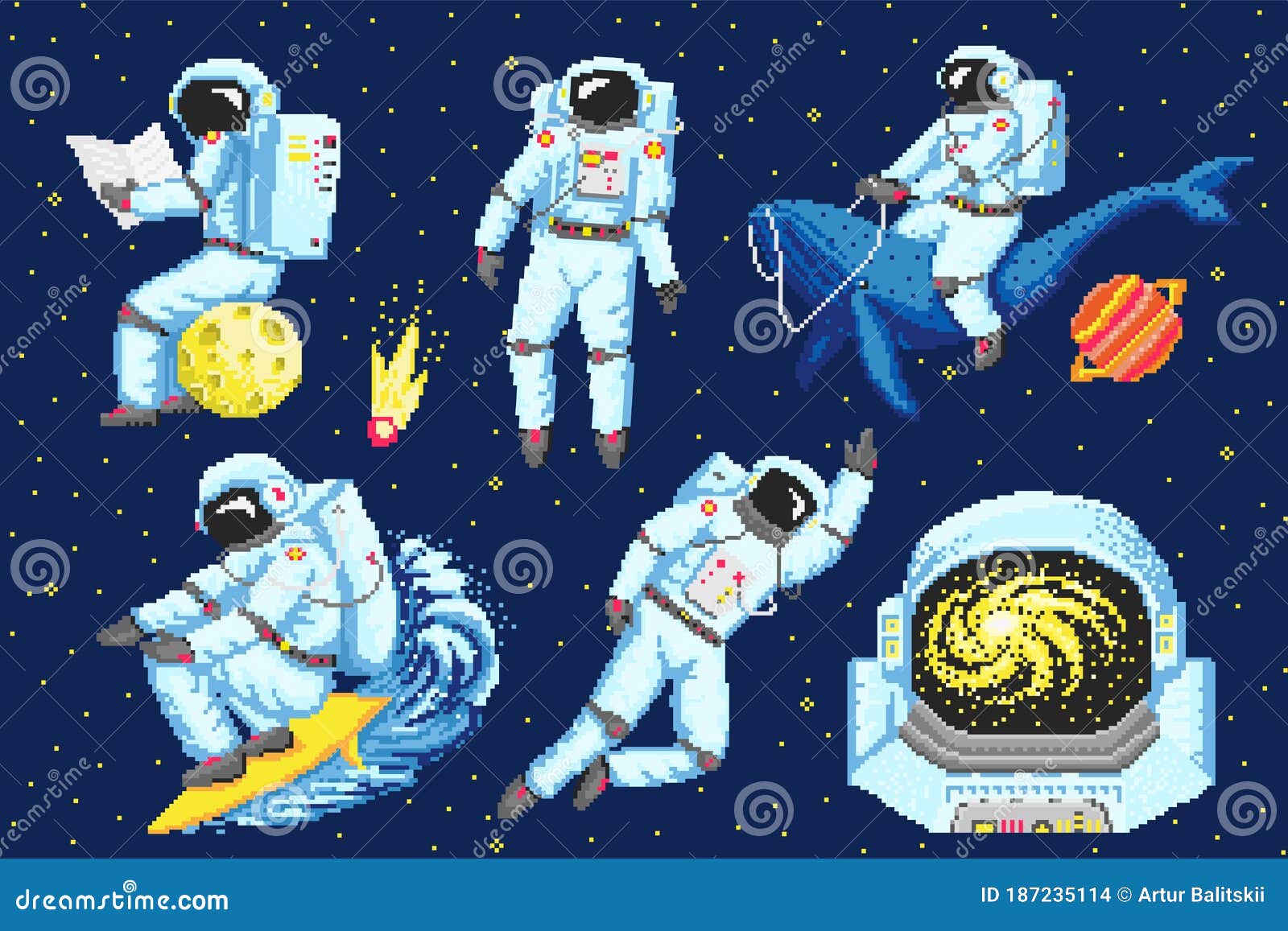 Astronaut Pixel Art. Cosmonaut 8 Bit. Spaceman Vector Illustration ... Astronaut Pixel Art. Cosmonaut 8 Bit. Spaceman Vector Illustration ...