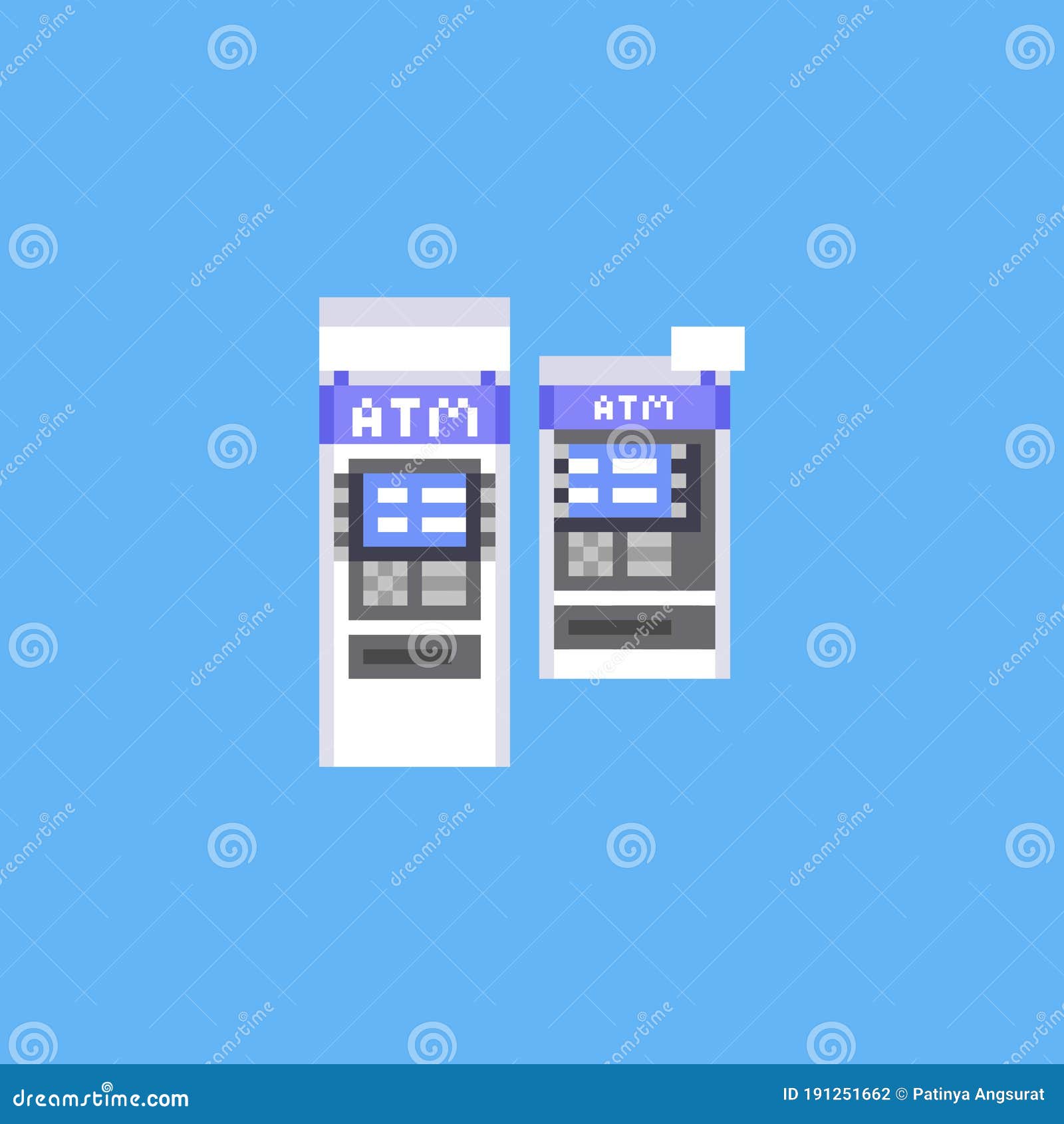 Pixel art ATM icon design. stock vector. Illustration of money - 191251662