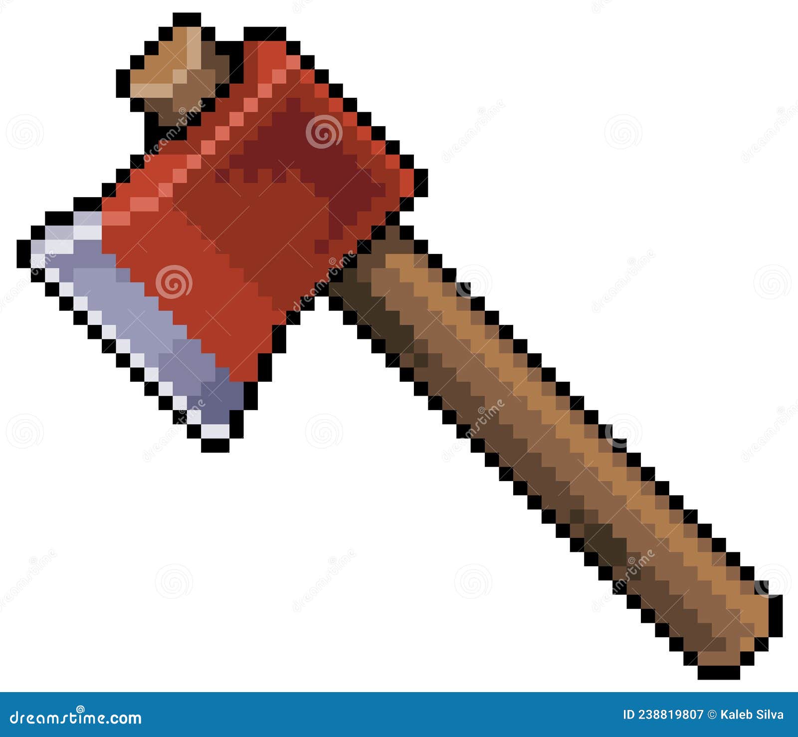 Pixel Art Axe Item for 8 Bit Game Stock Vector - Illustration of ...