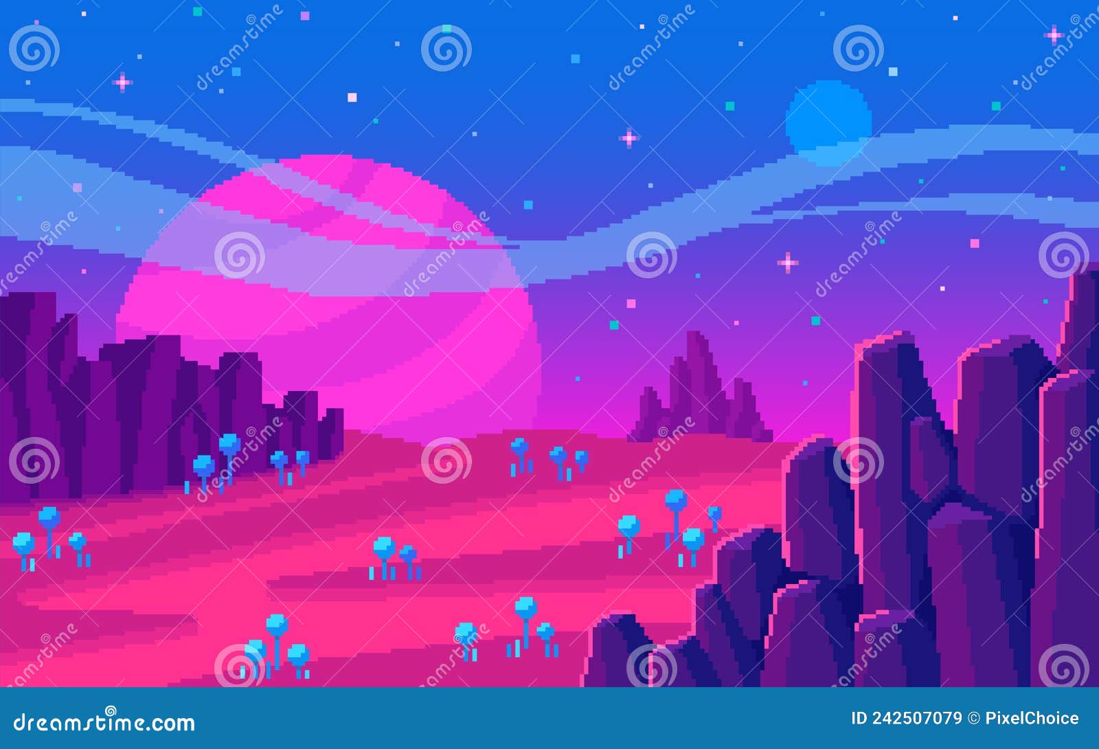 Pixel Art Alien Invader Displaying On Computer Monitor Royalty-Free ...