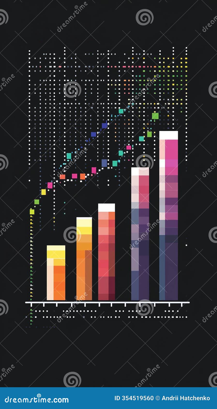 Pixel Art of a Bar Graph Labeled with Percentages and Colorful Data ... Pixel Art of a Bar Graph Labeled with Percentages and Colorful Data ...