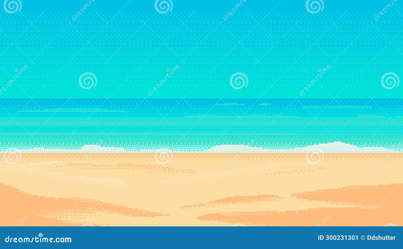 Pixel Art Beach Background. 2d Backdrop for 8-bit Retro Video Game or ...