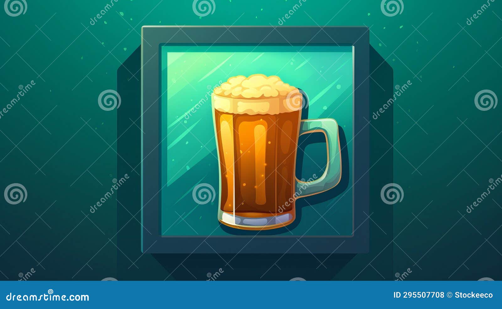 Pixel Art Belgian Witbier Plaque: Teal Wall Poster Illustration Stock ...