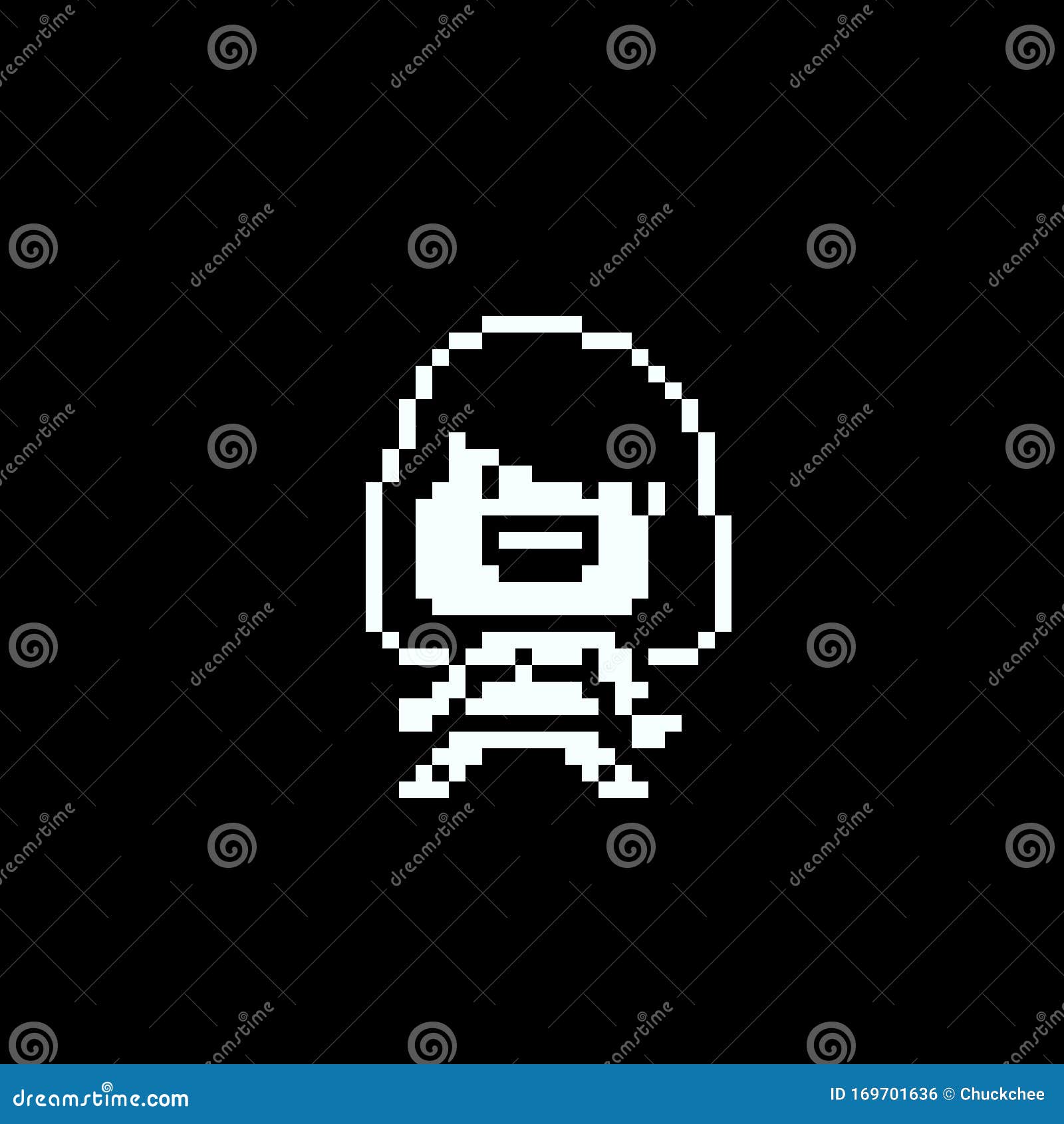 Pixel Art 1-bit Character stock vector. Illustration of 8bit - 169701636