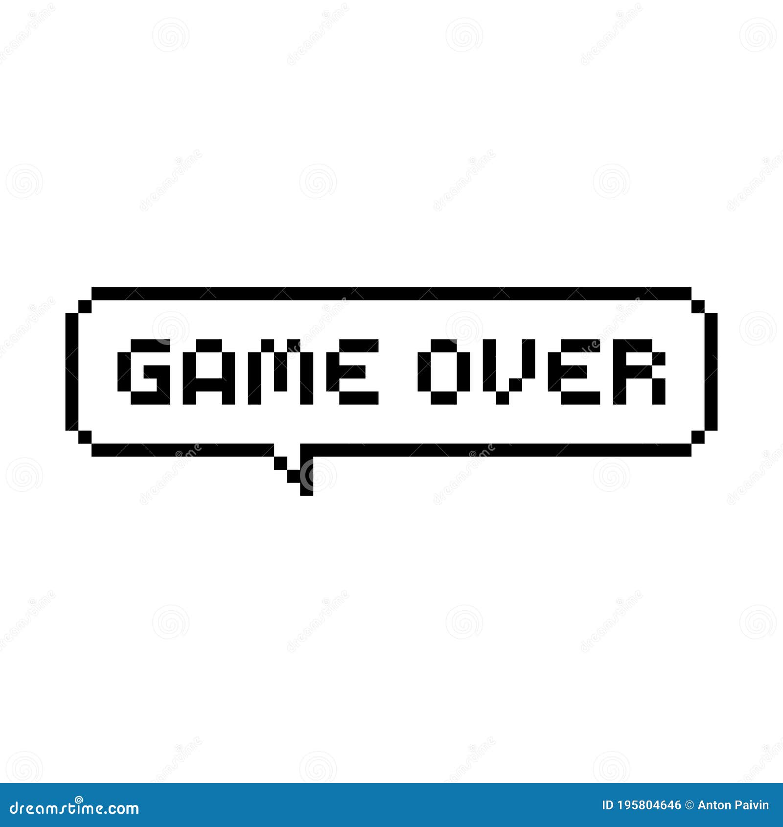Pixel Art 8-bit Game Over Bubble Speech - Isolated Vector Illustration ...