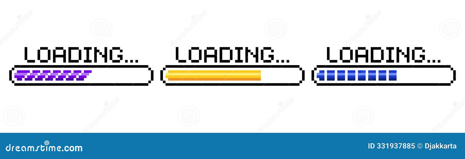 Pixel Art 8-bit Loading Bar Concept. Loading or Installing Process ...