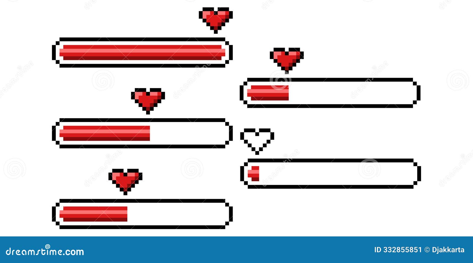 Pixel Art 8-bit Loading Bar Concept. Loading Or Installing Process ...
