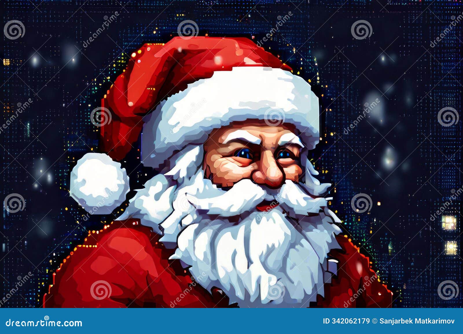 Pixel Art Bit Santa a Digital Pixelated Representation of Santa Stock ...