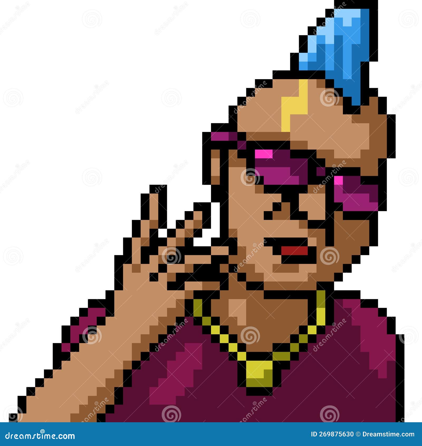 Pixel Art Black Man Rapper vektor abbildung. Illustration von karikatur ...