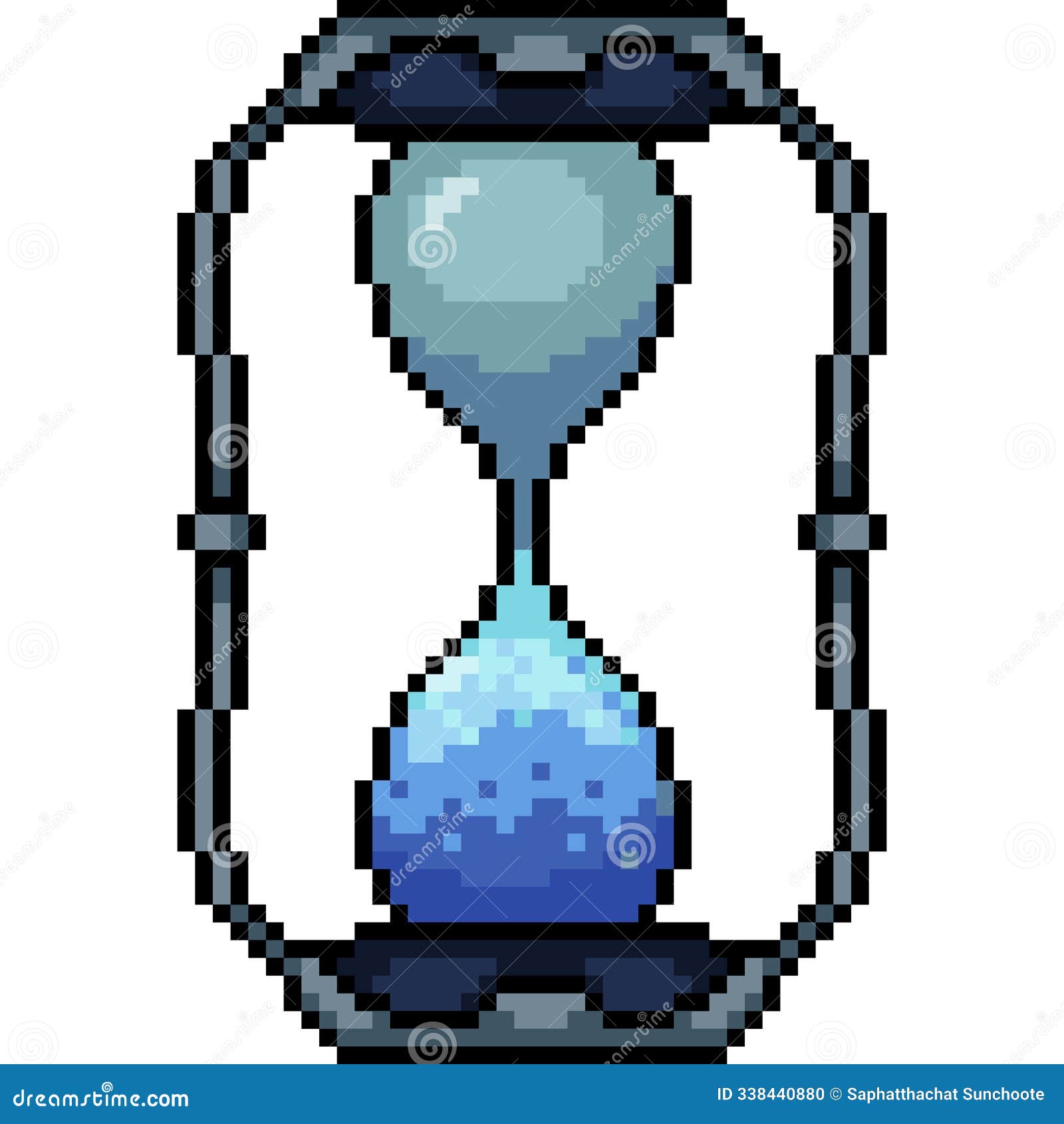 Pixel Art of Blue Fancy Hourglass Stock Vector - Illustration of clock ...