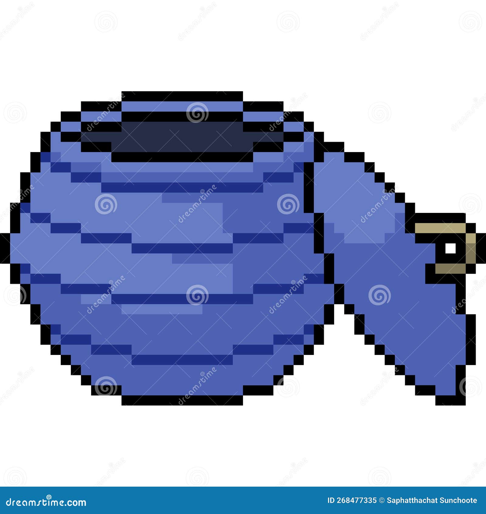 Pixel art blue jar open stock vector. Illustration of cute - 268477335
