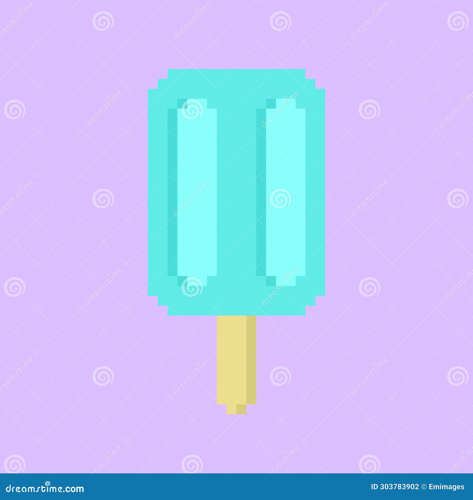Pixel art of blue popsicle stock illustration. Illustration of treat ...
