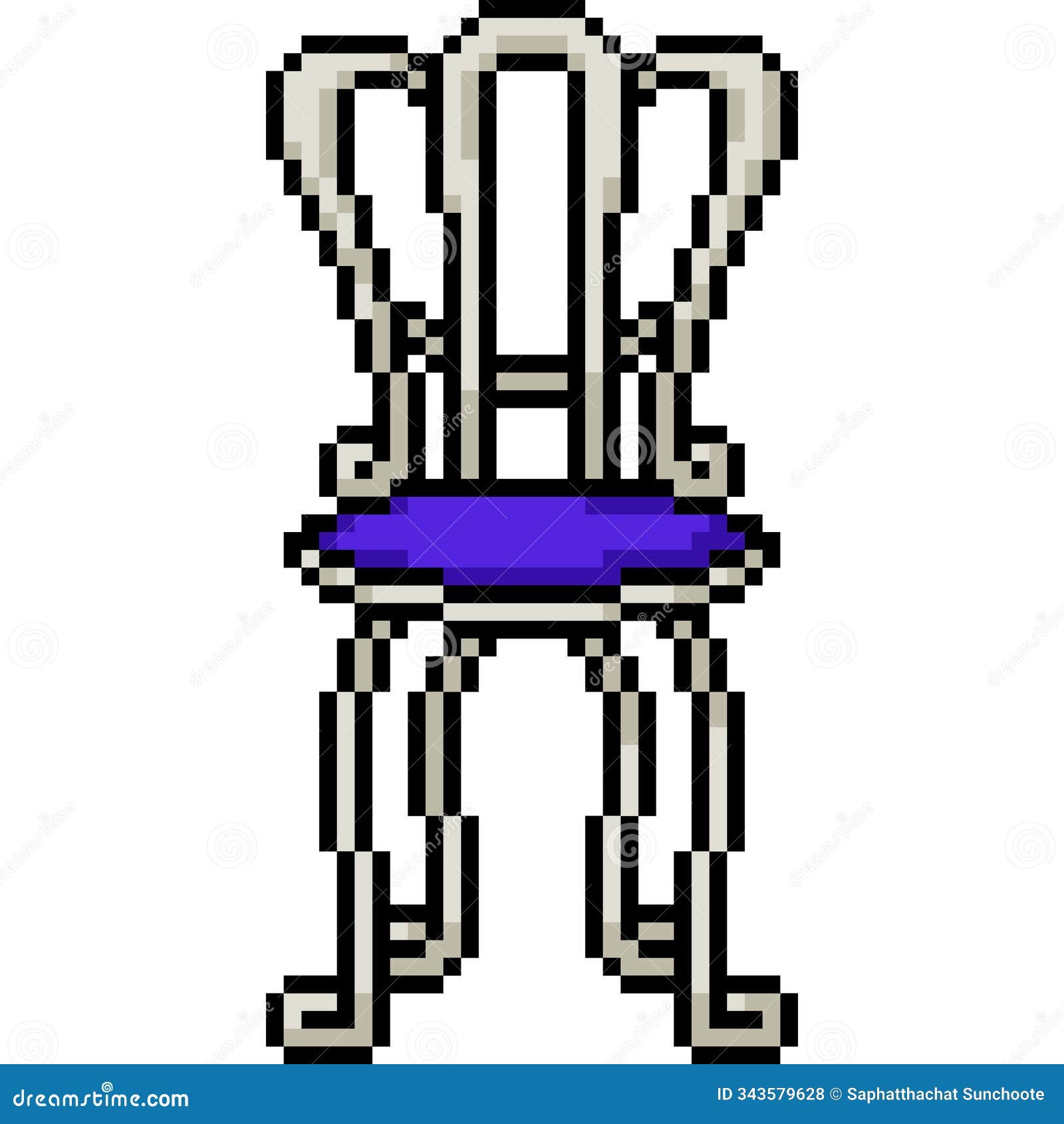 Pixel Art of Blue Seat Chair Stock Vector - Illustration of isolated ...