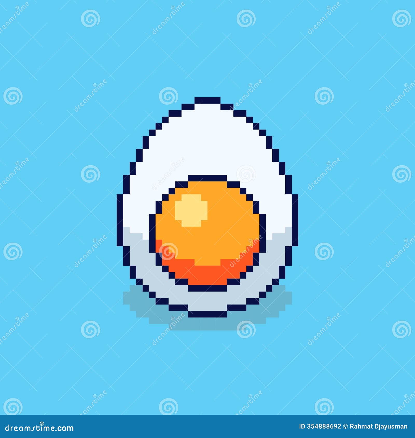 Pixel Art Boiled Egg Bite Vector Illustration | CartoonDealer.com ...